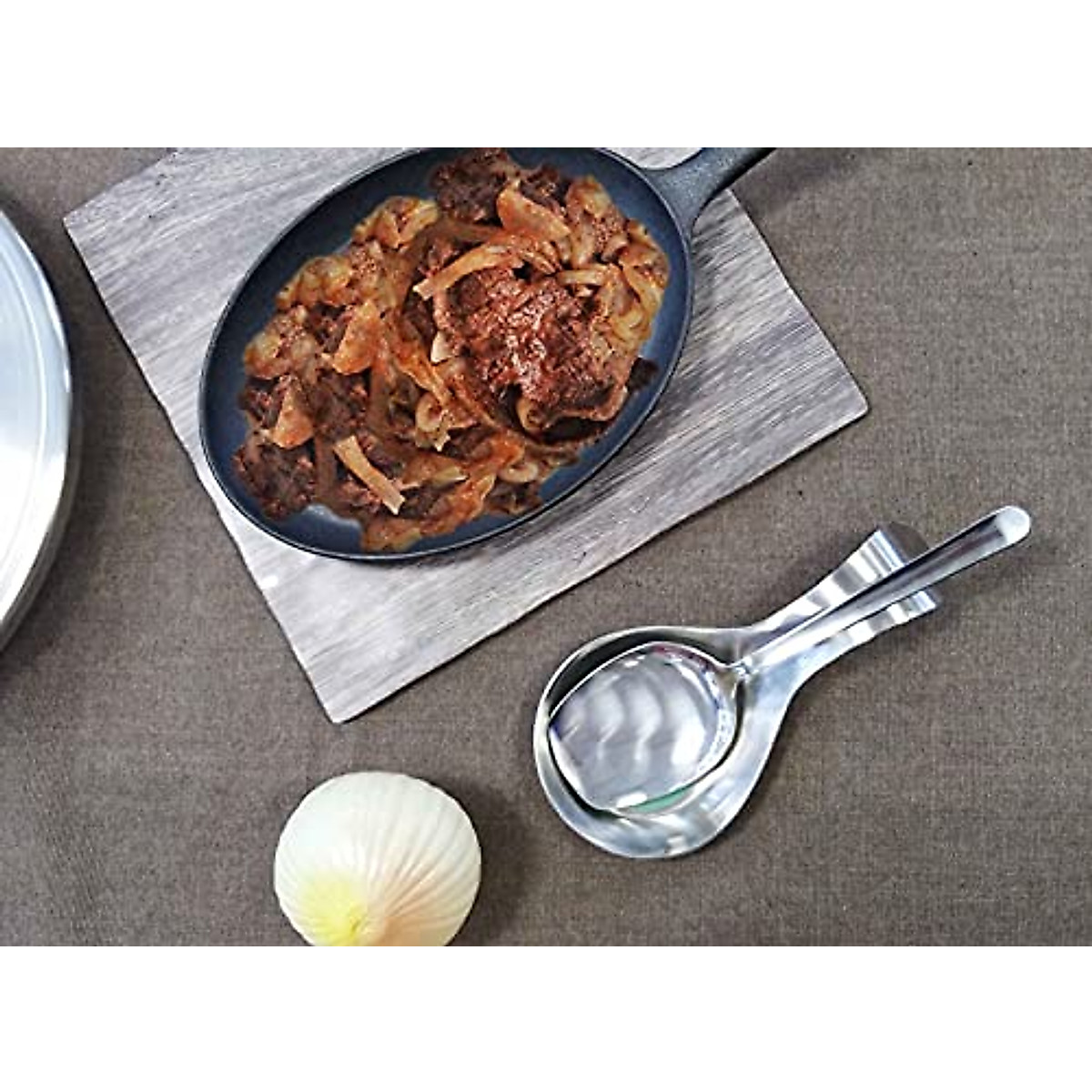 TableCraft Products HB1 Single Spoon Rest, Stainless Steel Brushed