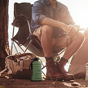 Aqua Jug Big Water Bottle, Dishwasher Safe BPA Free Drinking Water, Force Green 2.2L, Great for Gym Fitness Workout Sports Hiking and More