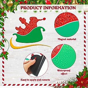 Landhoow 41 Pcs Magnetic Christmas Garage Door Decorations Christmas Garage Magnets Believe Quote Stickers Magnetic Holiday Santa Claus Reindeer Star Car Decal Magnets for Home Party Decor