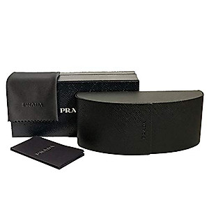 Prada PS01TS LIFESTYLE DG02B0 56M Black Rubber/Light Grey Mirror Silver Rectangle Sunglasses For Men+ BUNDLE With Designer iWear Complimentary Eyewear Kit