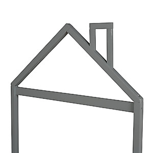 P PURLOVE Full Size Montessori Floor Bed with House-Shaped Headboard for Kids, Wood Full Size Kid Floor Bed Platform Bed Frame with Slat Support,No Box Spring Needed,Gray