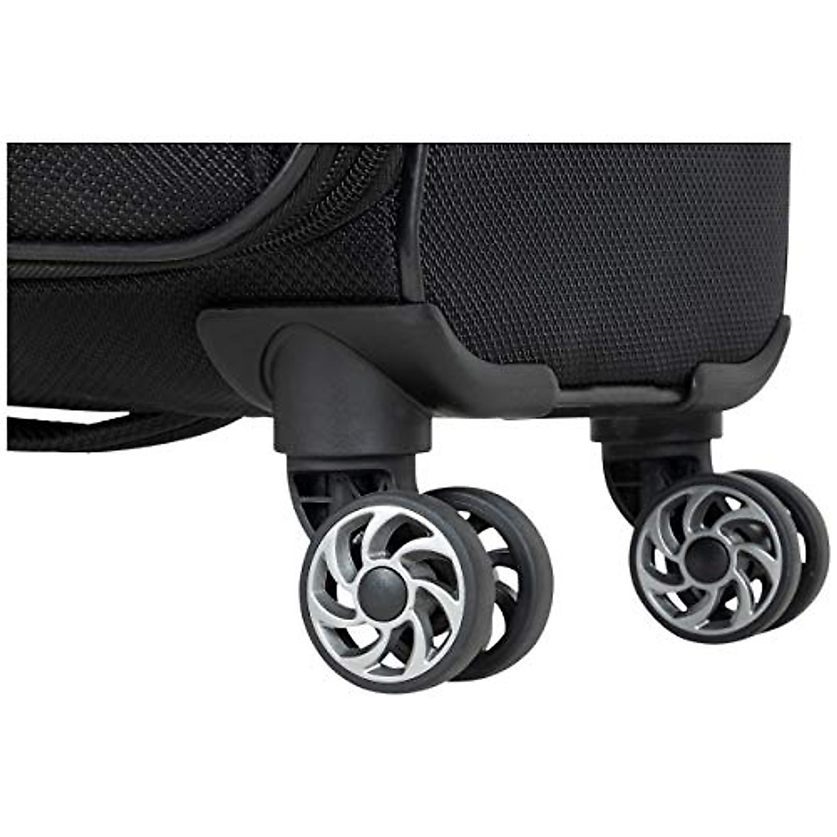 Kenneth Cole REACTION Rugged Roamer Lightweight Softside Expandable 8-Wheel Spinner Luggage, Black, 2-Piece (20” Carry-On/28” Check Size)