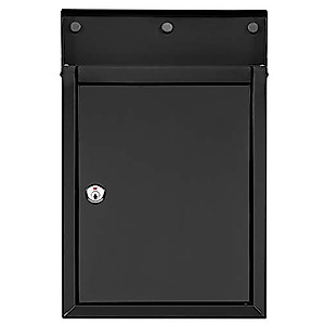 ARCHITECTURAL MAILBOXES 2580B-10 Chelsea Black Locking Wall Mount Mailbox, Medium, Black
