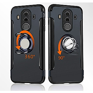 Mate 10 Pro Case, Mingwei [with 360 ° Kickstand] Rotating Ring Case [Dual Shockproof] Protection Cover Compatible with [Magnetic Car Mount] for Huawei Mate 10 Pro (Mate 10 Pro, Blue)