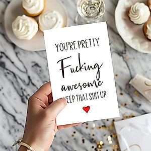 ZZMelixir Funny Thank You Cards for Best Friend, Welcome Cards to Employees, Humorous Motivational Birthday Card for Him Her, Naughty Anniversary Card to Husband