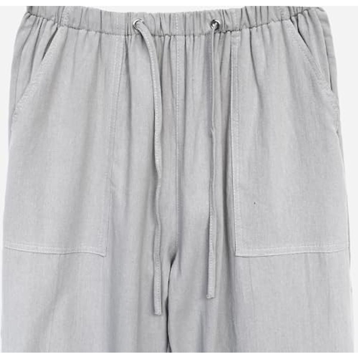 perdontoo Mens Casual Cotton Linen Pants Elastic Waist Drawstring Straight Summer Beach Pants (X-Large, Grey)