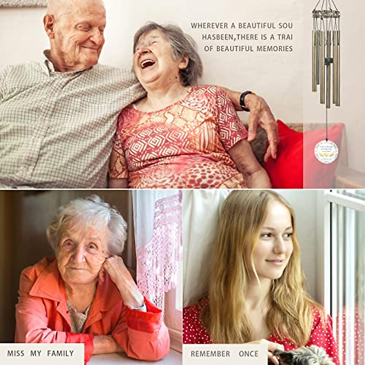 Wind Chimes for Outside,Memorial Wind Chimes with Tree of Life Symbol,Sympathy Wind Chimes for Loss of Loved One,Windchimes in Memory of a Loved One,Tree of Life Wind Chimes Perfect for Garden Decor