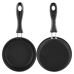 DEWIN Mini Nonstick Egg Pan Omelet Pan, 4.7” Single Serve Egg Nonstick/Skillet, Portable and Mini Nonstick Round Egg Pan for Kitchen Cooker