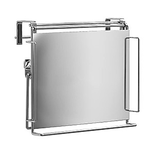 AYCWJZM Foldable Stainless Steel Door Hook Organizer & Countertop Shelf for Kitchen Cabinet Storage - Pot and Dish Rack Included. (Silver)