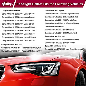 WMPHE Compatible with Headlight Ballast with Ignitor Toyota Prius, Avalon, Sienna, Lexus ES300, ES330, LS430, Lincoln Aviator HID Ballast Replaces 81107-2D020, 85967-0E020, DDLT002, KDLT002
