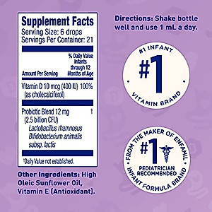 Enfamil Breastfed Infant Probiotics & Vitamin D Dual Probiotics, 8.7mL