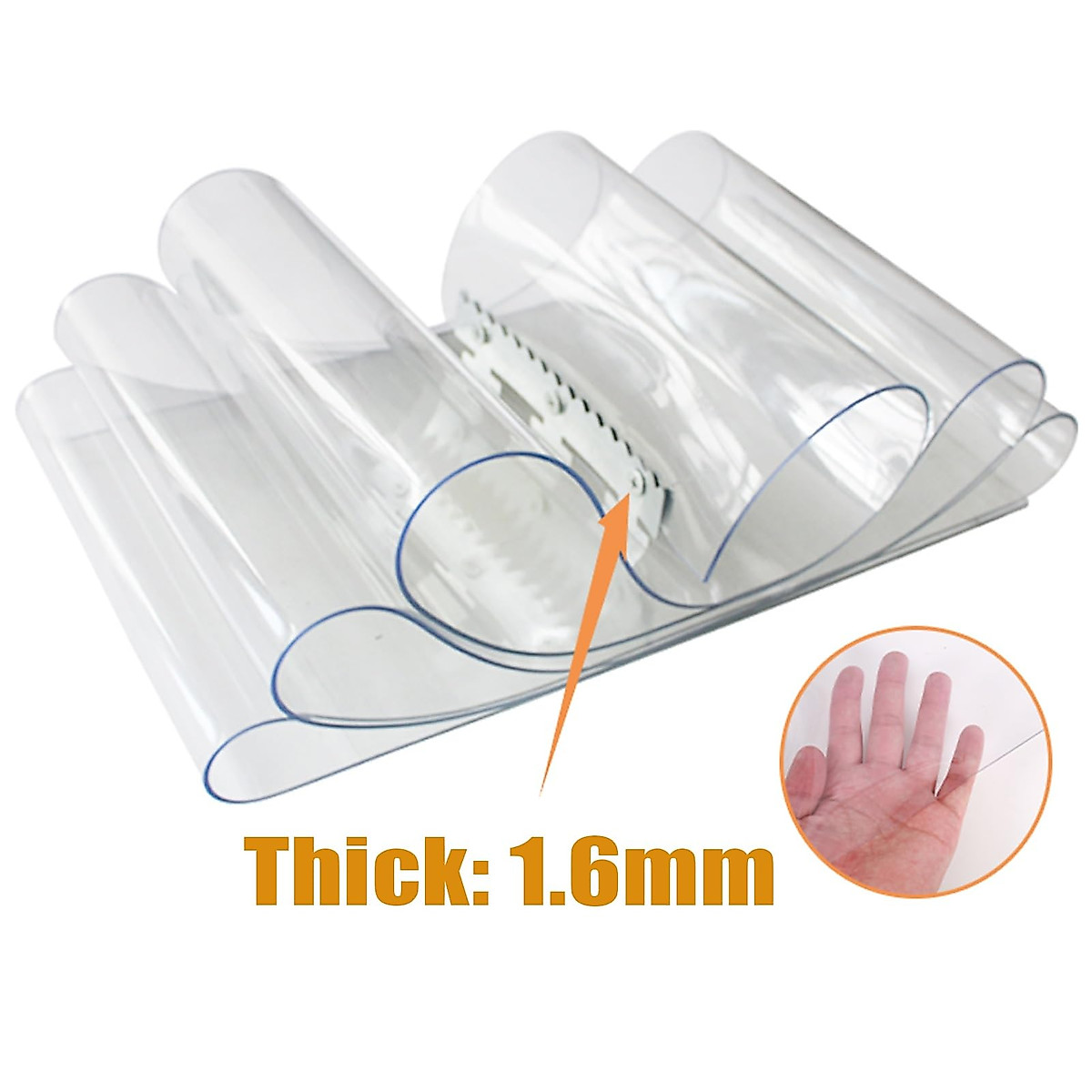 PVC Plastic Air Conditioner Partition Curtain，Clear Waterproof Commercial Industrial PVC Plastic Door Curtain 0.08”Thick for Warehouse Doors, Walk-in Freezers (Size : 120x220cm/47.24x86.61in)