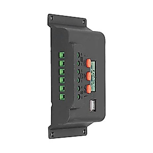 Solar Charge Controller, Solar Panel Controller LCD Auto USB Dual Port PWM Adjustable Solar Charge Controller for Industry 12/24V (20A)