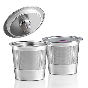 2 Stainless Steel Reusable K Cups for Keurig Coffee Makers - Universal Compatible Refillable Kcups Coffee Filters for all Keurig Brewers Family
