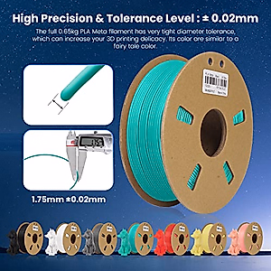 JAYO PLA Filament 1.75mm, Upgraded PLA Meta 3D Printer Filament 0.65KG, Diameter 1.75mm ± 0.02mm High Fluidity Fast Print 3D Printing Consumables, 1.4LBS White 3D Filament
