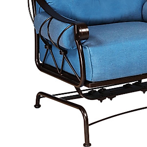 Four Seasons Courtyard Uptown 3 Piece Outdoor Bistro Patio Furniture Set with 2 Cushioned Metal Garden Chairs and Square Table for Front Porch Seating