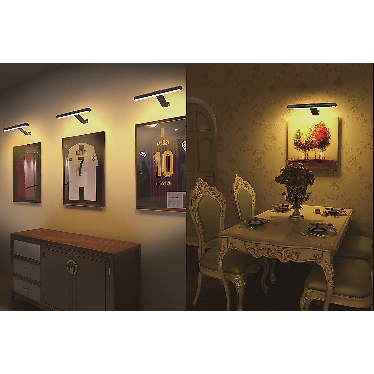 YAQIIHOME Wireless Picture Lights Rechargeable with 4000mAh Battery,Painting Lights Art Ddisplay Light with Remote Control,3 Lighting and Dimmable,Full Metal Led Accent Light for Picture Dartboard