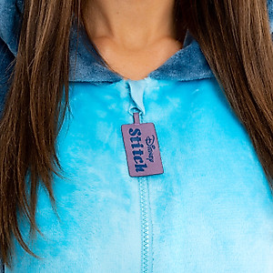 Disney Lilo And Stitch Onesie For Women I Lilo And Stitch Costume Women I Fleece Womens Stitch PJs Blue Size XX-Large