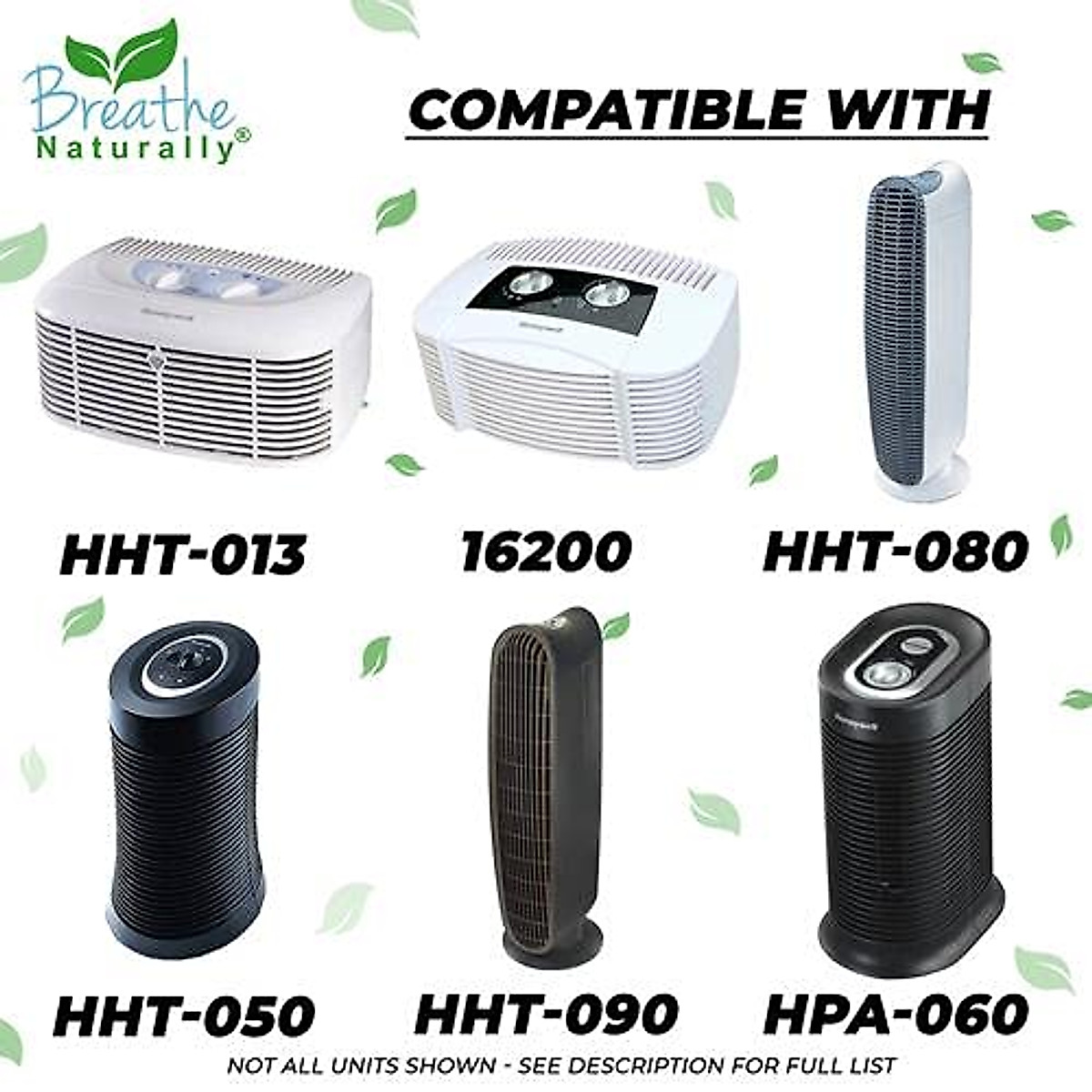 Breathe Naturally - HRF-B2 Carbon Pre-Filter Replacement Compatible with Honeywell HAP242, HHT-055, HPA-060, HPA-050, Carbon Pre Filter Compatible with Honeywell Air Purifiers, Black - 2 Pack