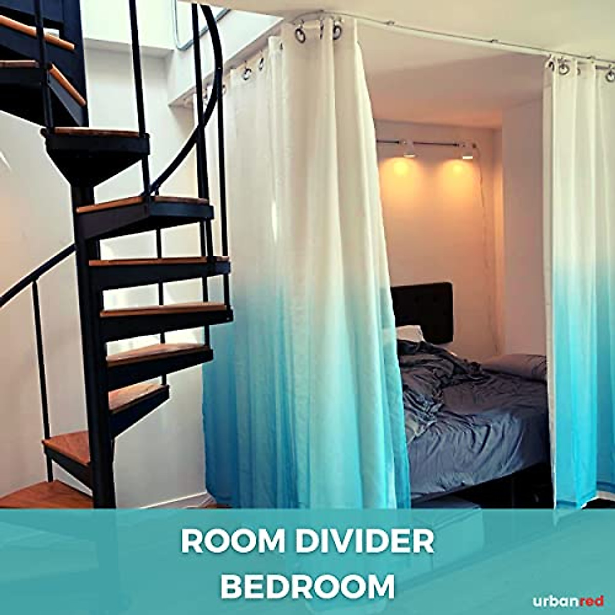 UrbanRed Flexible Bendable Ceiling Curtain Track, 5 Meters (16.4FT), Ceiling Track Ceiling Mount for Curtain Rail with Track Curtain System, RV Curtain Track, Room Divider, Ceiling Track for Curtains