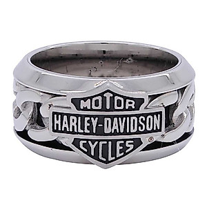 Harley-Davidson Men's Stainless Steel Chain Bar & Shield H-D Ring HSR0031 (9)
