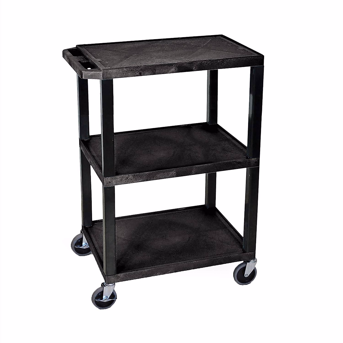 LUXOR WT34S 3 Shelves Tuffy Utility Cart - Black
