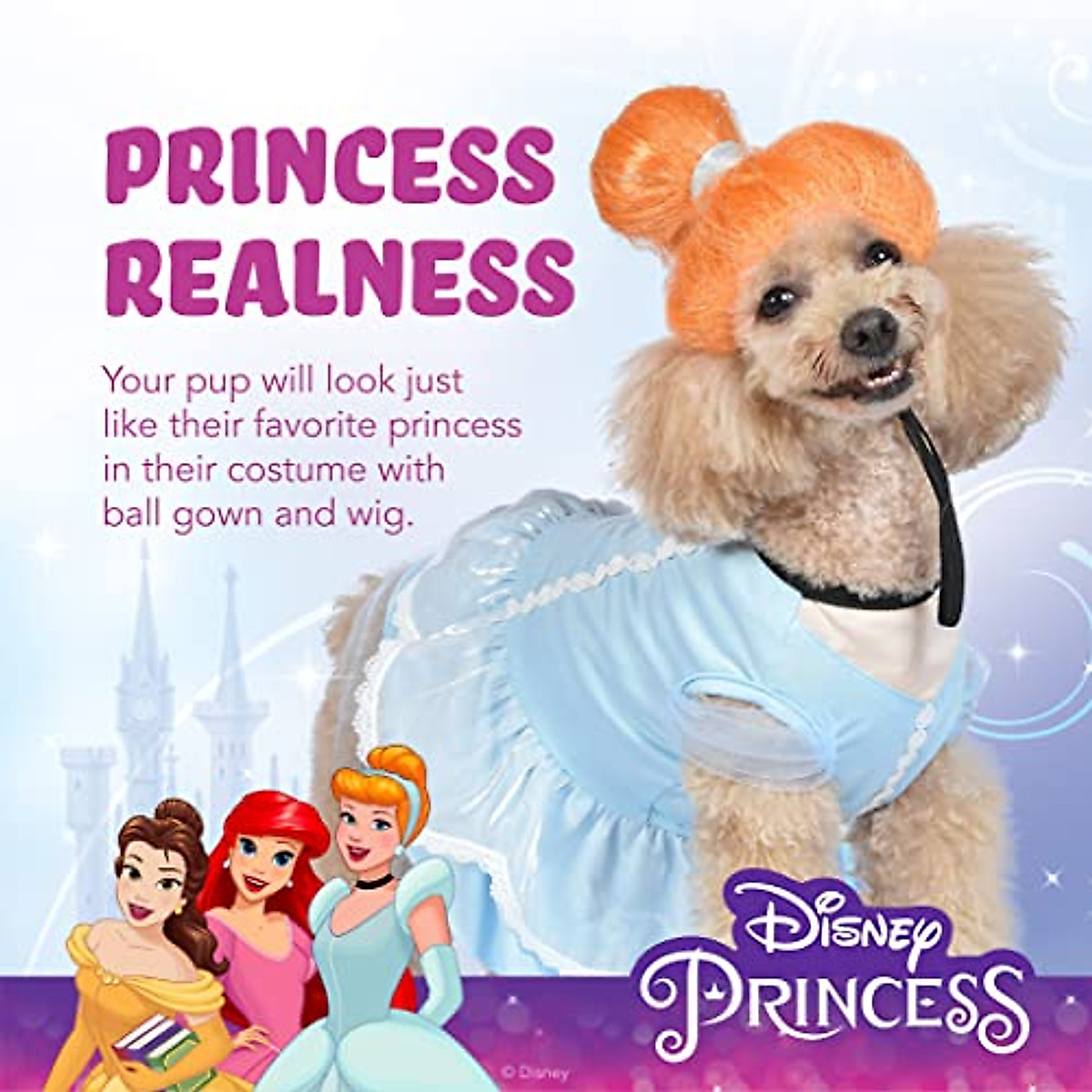 Disney for Pets Halloween Disney Princess Cinderella Costume - Extra Large - | Disney Princess Halloween Costumes for Dogs, Officially Licensed Disney Dog Halloween Costume, Blue (FF22923)