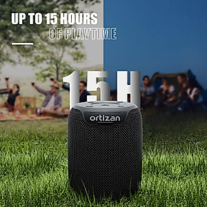 Ortizan Bluetooth Speakers, IPX7 Waterproof Portable Wireless Speaker with Bluetooth 5.3, 15W Stereo Sound, Deep Bass, Dual Pairing, 15H Playtime for Home, Party, Outdoor