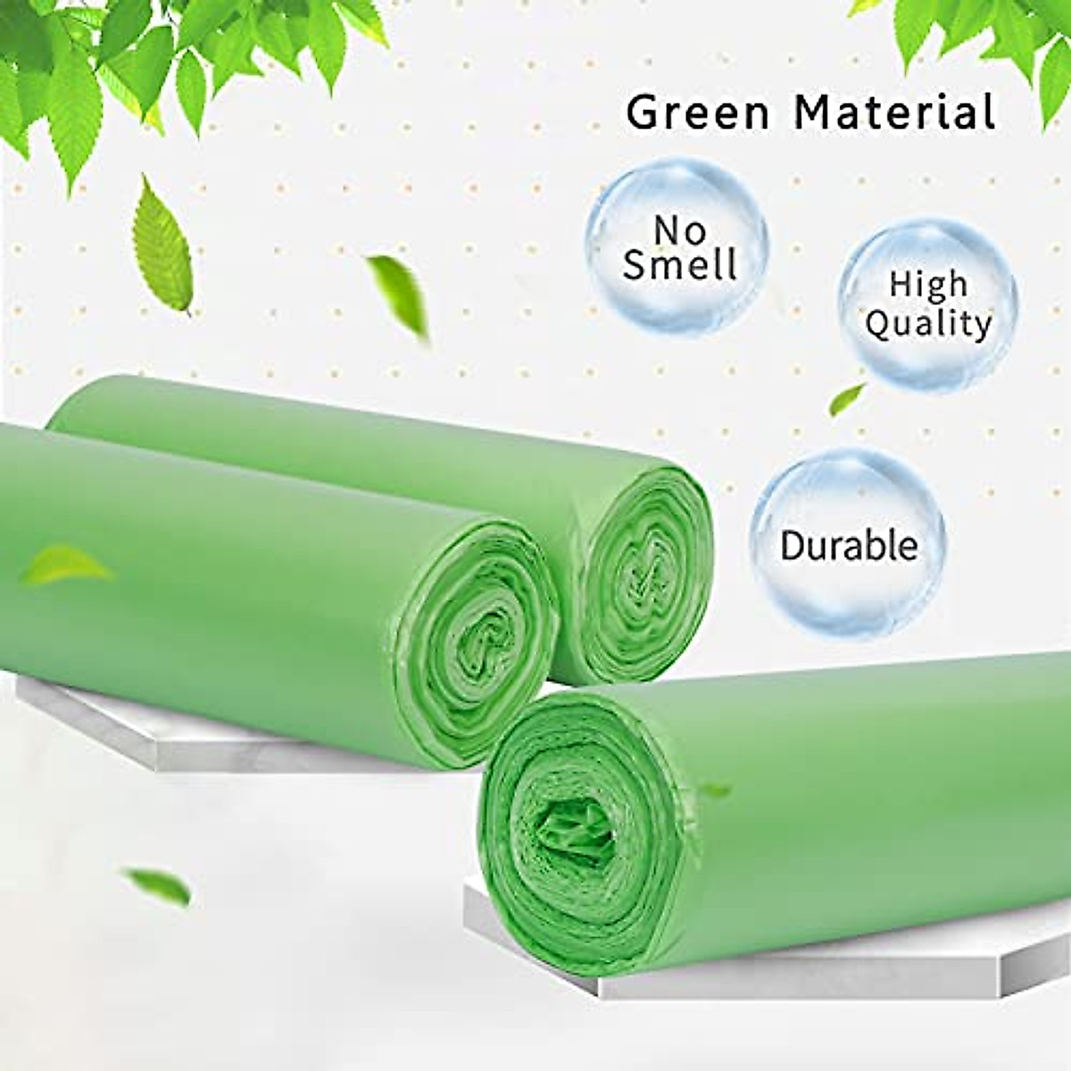 Toplive Trash Bag ,8 Gallon 60 Count Garbage Bag Biodegradable Compostable 1.5 Mil Thickness Trash Bags Wastebasket Bin Liners for Home Bathroom Bedroom Kitchen Office Trash Can(3 Rolls)