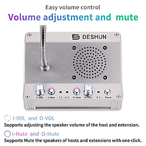 DESHUN Window intercom, Window Speakers, Dual-Way Window Counter intercom Microphone, for The Business/Bank/Office/Hospital/Station/Catering/Ticket Window to Provide Communication Solutions