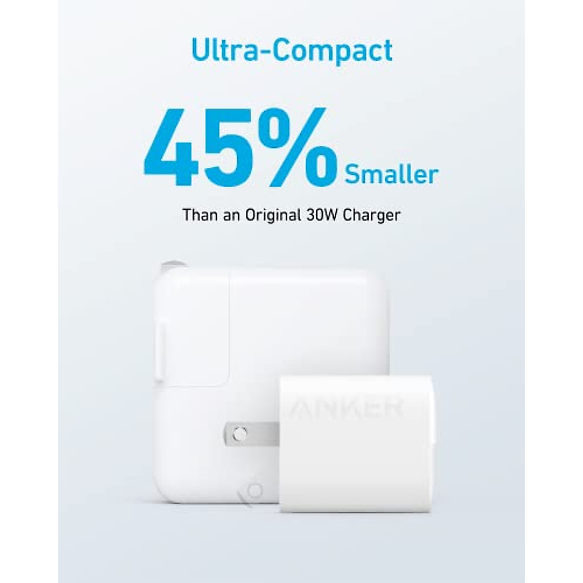 USB C Charger 33W, Anker 323 Charger, 2 Port Compact Charger with Foldable Plug for iPhone 14/14 Plus/14 Pro/14 Pro Max/13/12, Pixel, Galaxy, iPad/iPad Mini and More (Cable Not Included) - White