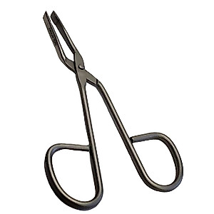 Professional Scissor Handle Tweezers (Matte Finish, Straight Flat Tip)