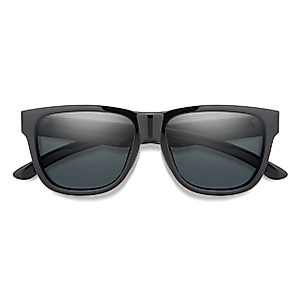 SMITH Lowdown Slim 2 Sunglasses – Performance Sports Active Sunglasses For Running or Everyday Wear – For Men & Women – Black + Grey Polarized Lenses
