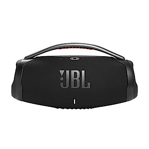 JBL Boombox 3 - Portable Bluetooth Speaker, Powerful Sound and Monstrous bass, IPX7 Waterproof, 24 Hours of Playtime, powerbank, JBL PartyBoost for Speaker Pairing (Black) (Renewed)