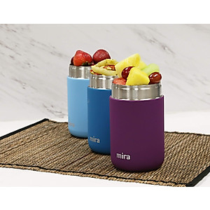 MIRA Lunch, Food Jar - Vacuum Insulated Stainless Steel Lunch Thermos - 13.5 oz - Purple