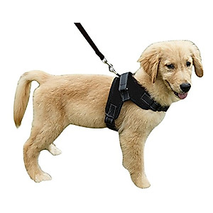 Heavy Duty Adjustable Pet Puppy Dog Safety Harness with Leash Lead Set Reflective No-Pull Breathable Padded Dog Leash Collar Chest Harness Vest with Handle for Small Medium Large Dogs Training Walking