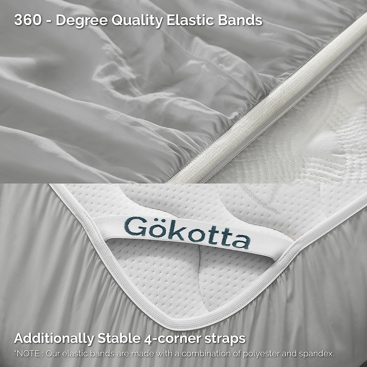 GOKOTTA Fitted Sheet Only - 16 Inch Pocket Bamboo Rayon Fitted Sheet, Super Soft and Cooling Bottom Sheet with 4 Elastic Corner Straps(Grey, California King)