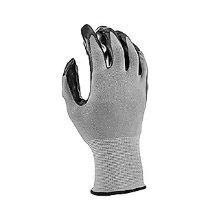 Firm Grip Nitrile Coated Tough Working Gloves: Black, Large Size (10 Pairs)