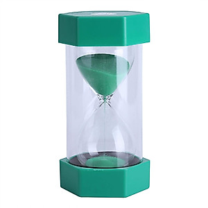 Colorful Sandglass Timer Hourglass Sand Timer 3 min/10 mins/20 mins/30 mins/60 mins Sand Clock Timer for Games Classroom Home Office(Green)