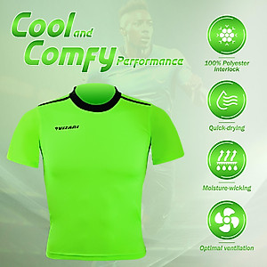 Vizari Velez Jersey for Men and Women | 100% Polyester Adult Soccer Goalie Jersey for Exceptional Performance Neon Green