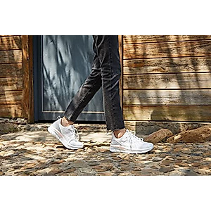 XPACS Womens Comfortable Arch Support Walking Sneakers, Breathable Lace Up Running Shoes for Women, Casual Non-Slip Sneakers for Outdoor Activities Ocassion Pink White Size 10