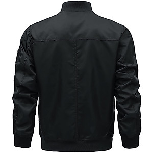 MOERDENG Men's Lightweight Bomber Jacket Outdoor Windbreaker Varsity Jacket Softshell Coat