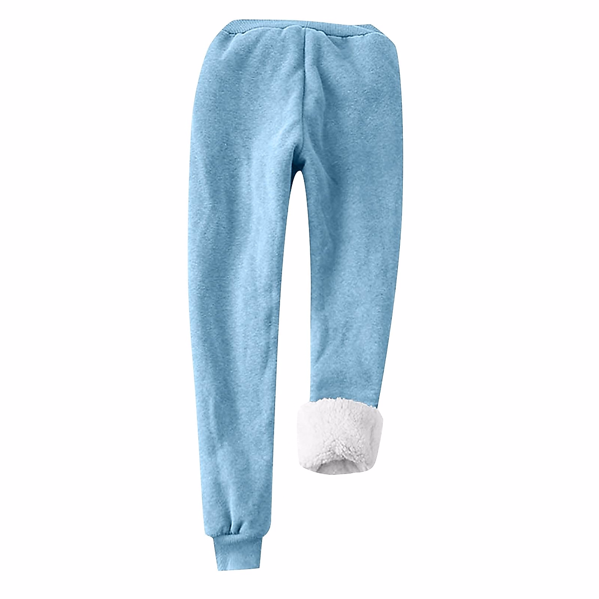 Blue Sweatpants Set for Women Winter Warm Thickened Fleece Lined Jogger Trousers Fall Outfits for Women Solid Color Bodysuits Leggings Fashion Pants with Pockets 3XL