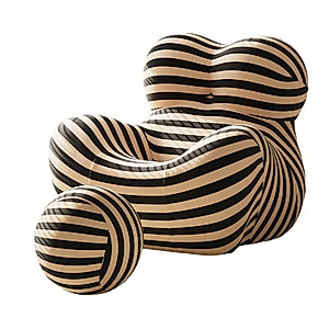 ESRADA Lazy Chair with Ottoman, Modern Soft Reading Chair Accent Contemporary Lounge Leisure Sofa Chair,Large Wrap-Around Armrests Lazy Sofa Chair