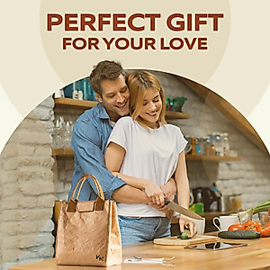 VonNova Lunch Bag Women, Lightweight and Water-Resistant Tyvek® Material, 1 Stainless Spork and pouch, Easy to clean Reusable Lunch Bag, Lunch box for Women, Lunch Tote, Insulated Lunch Bags for Women