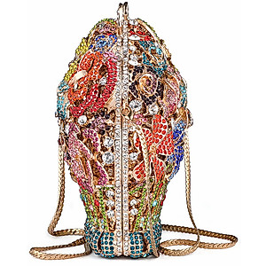 MOSSMON Flower Crystal Evening Clutch Bag Elegant Bride Wedding Party Purse for Women