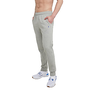 Champion Mens Joggers, Everyday Cotton, Lightweight Lounge Knit For Men, 31" Sweatpants, Oxford Gray C Patch Logo, X-Large US