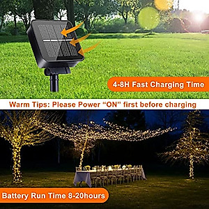 240 LEDS 78Ft Extra-Long Solar String Lights Outdoor,SUWITU Solar Fairy String Lights Waterproof with 8 Modes,Copper Wire Solar Twinkle Lights for Outside Garden Tree Yard Party Xmas Decor(Warm White)