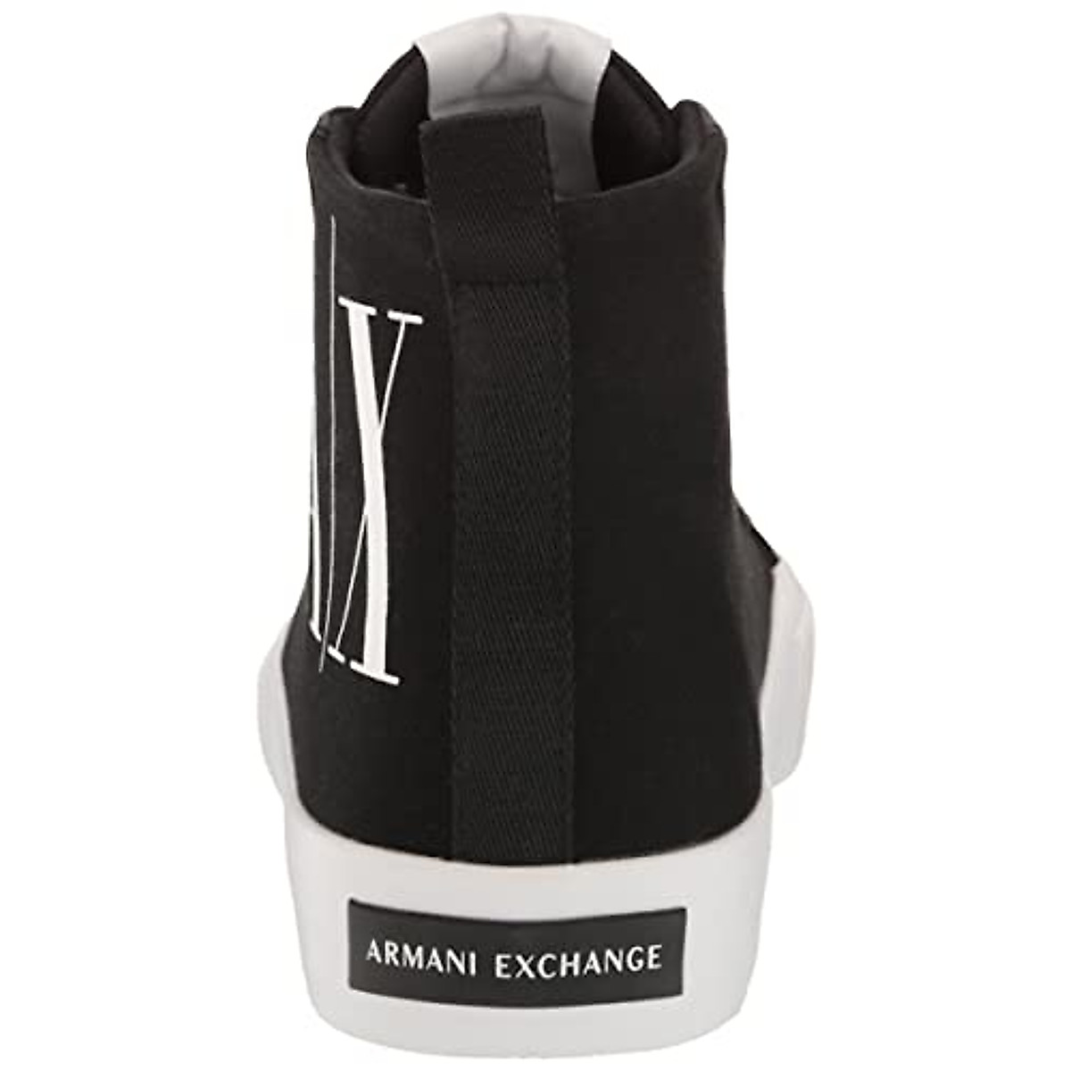 A|X ARMANI EXCHANGE Men's Updated Icon Logo High-Top Sneaker, Black, 10