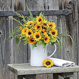 AmyHomie Artificial Flowers, Artificial Sunflower Bouquets, Fake Wildflowers for Baby Shower Home Wedding Spring Decor, Bride Holding Flowers,DIY Garden Craft Art Decor